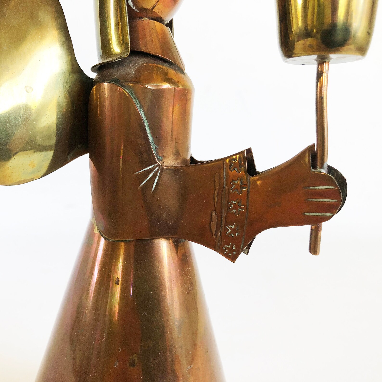 Vintage Copper & Brass Angel Candle Holder, Handmade Christmas Decor - Etsy