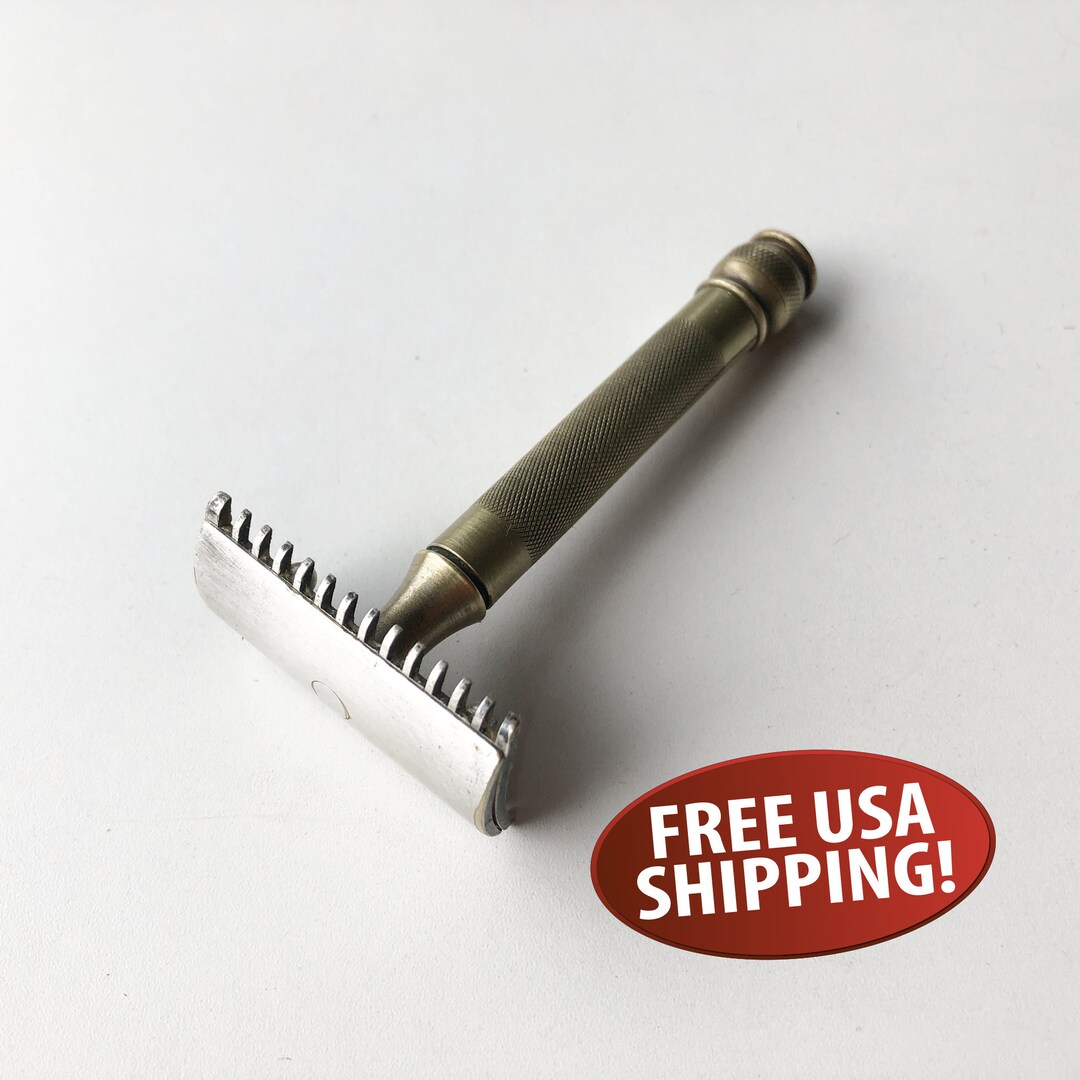 Vintage Gillette Razor, 1920s-1930s Long Comb Shaving Razor, Brass ...