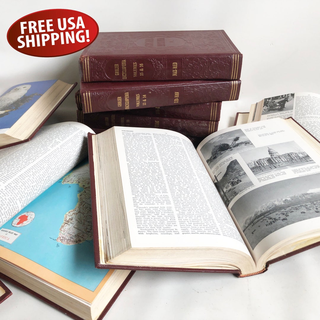 1961 Grolier Encyclopedia Set, Complete 10 Book 20 Volume Set, Grolier ...