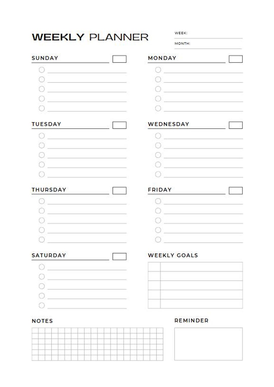 Weekly Lifestyle Planner, Editable and Printable, the Weekly Reset ...