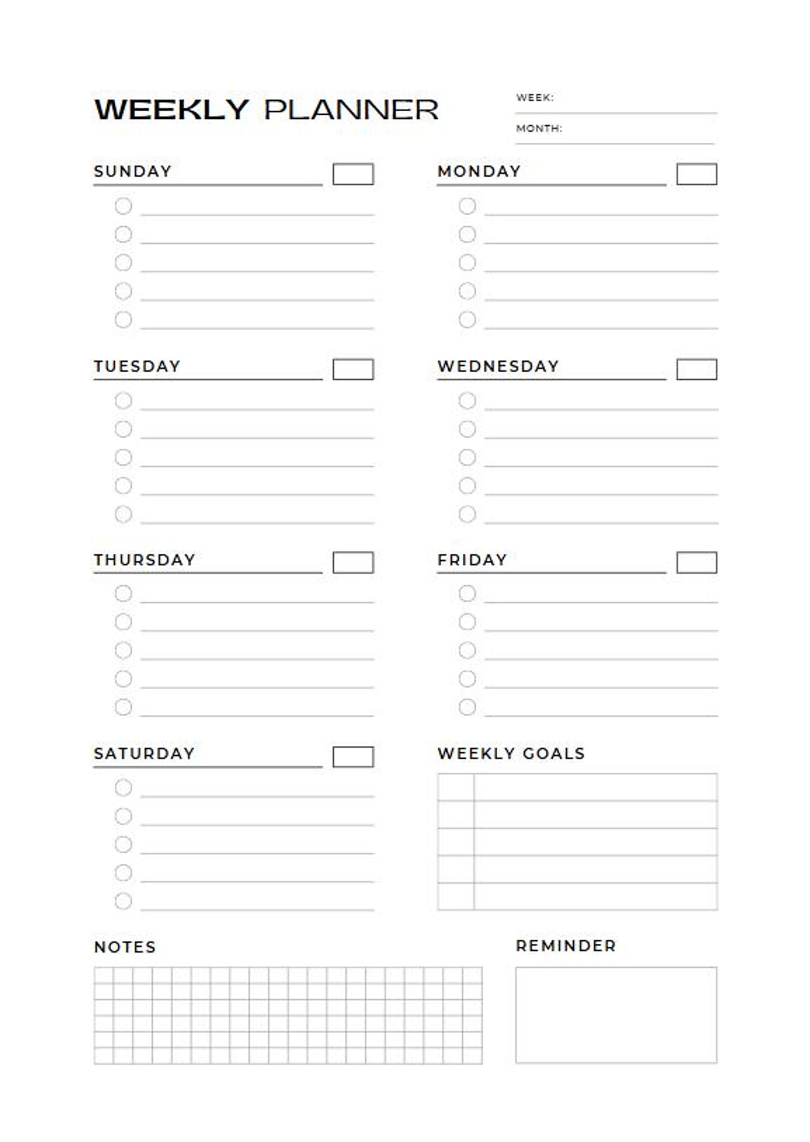 Weekly Lifestyle Planner, Editable and Printable, the Weekly Reset ...