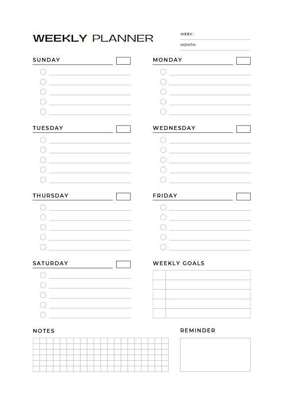 Weekly Lifestyle Planner, Editable and Printable, the Weekly Reset ...