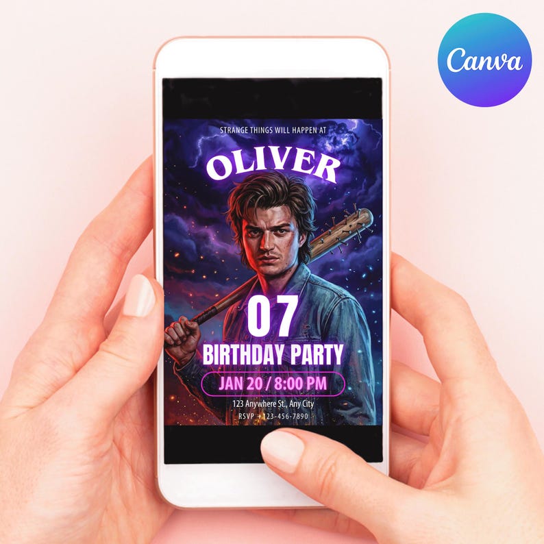 Stranger Things Birthday Invitation | Stranger Party Invitation ...