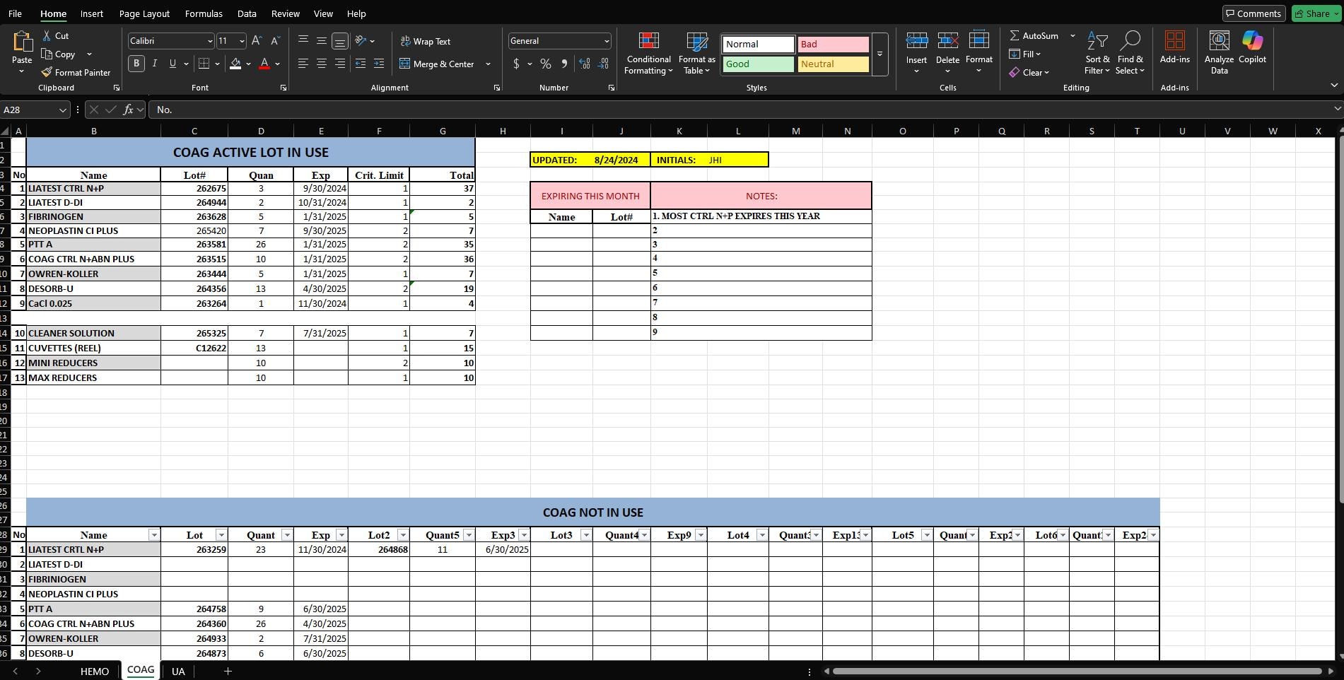 Medical/laboratory Supply Excel Template - Etsy
