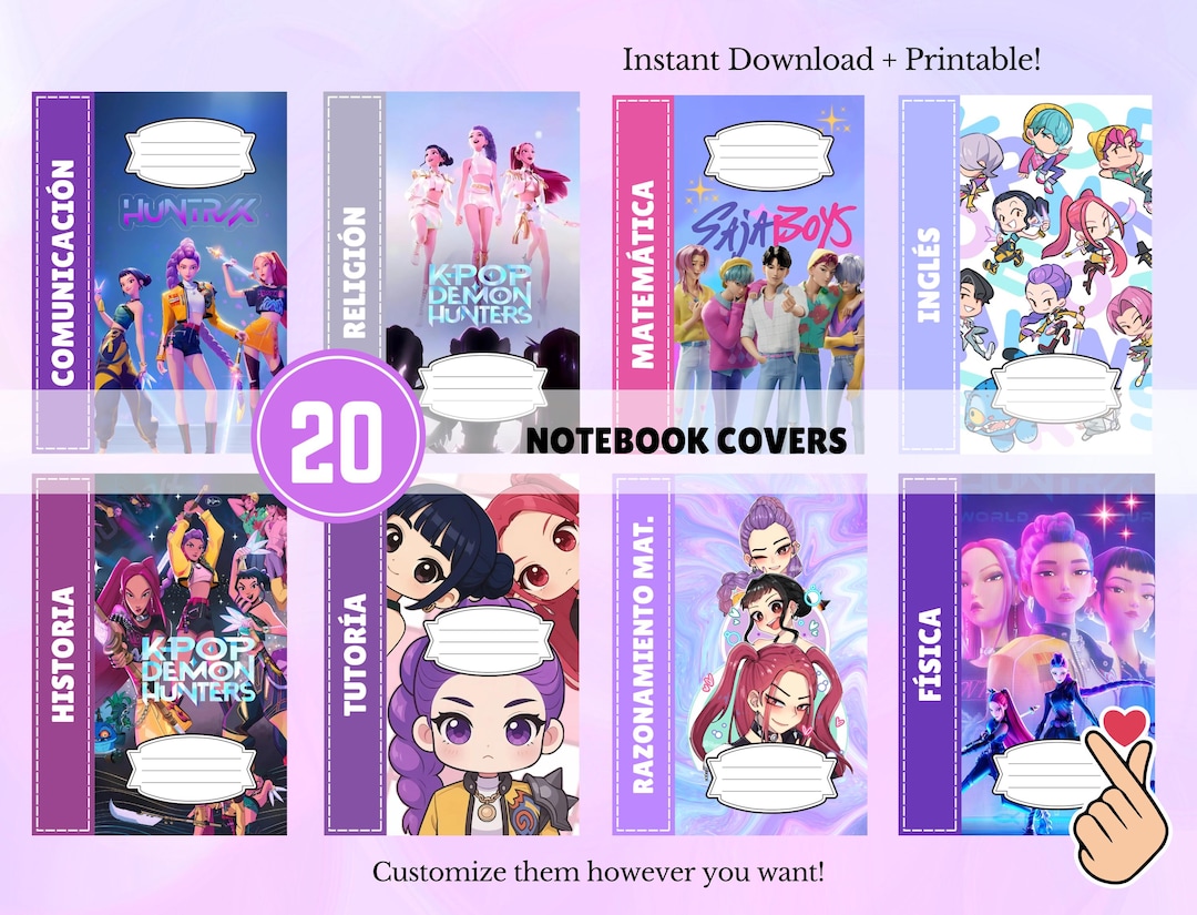 K-Pop Notebook Covers Printable | Guerreras K-Pop Aesthetic | Digital ...