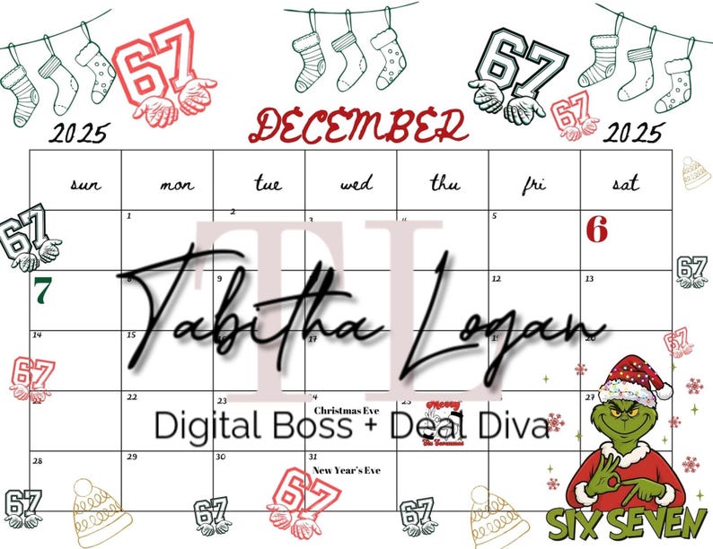 67 December Calendar Printable | Christmas Countdown | Elf on the Shelf ...