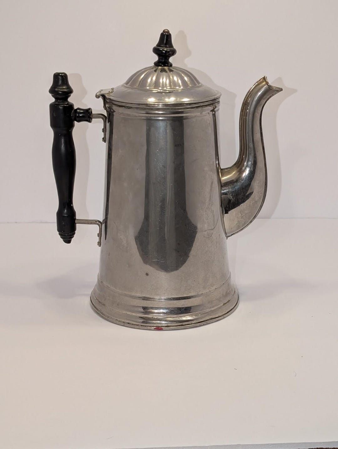 Rome Metal Ware Antique Wood Handle Primitive Coffee Tea Pot Pitcher 8 ...
