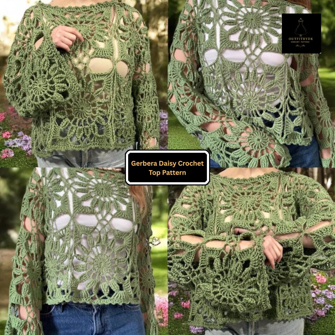 Gerbera Daisy Crochet Top Pattern PDF - Etsy