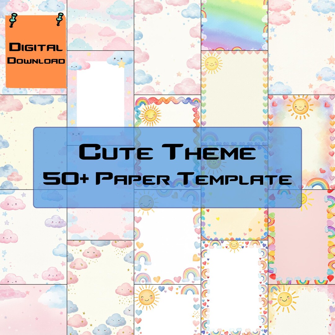 Paper Template, Cute Paper Template, Paper Craft, Digital Paper, A4 ...