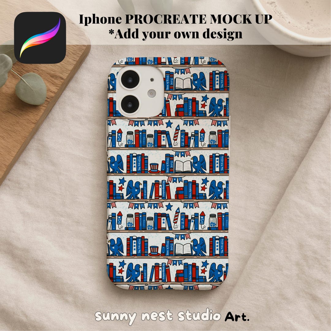 IPhone Procreate Mockup: Seamless Pattern Design Template (digital ...