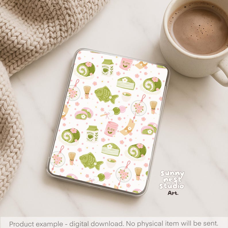 Kawaii Matcha Dessert Seamless Pattern: Japanese Sweets Digital Paper ...