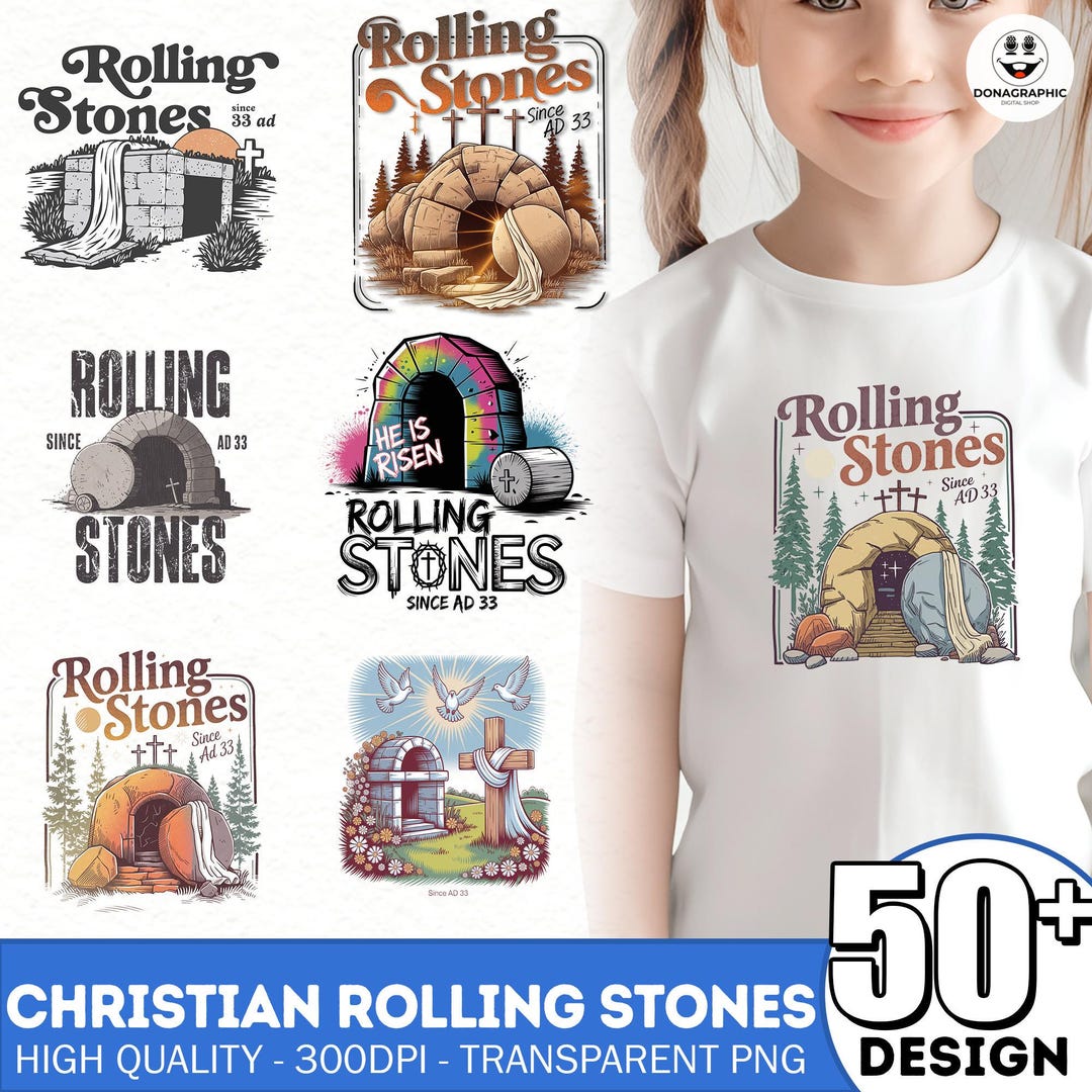 Christian Rolling Stones PNG, Rolling Stones Since AD 33 Png Bundle ...