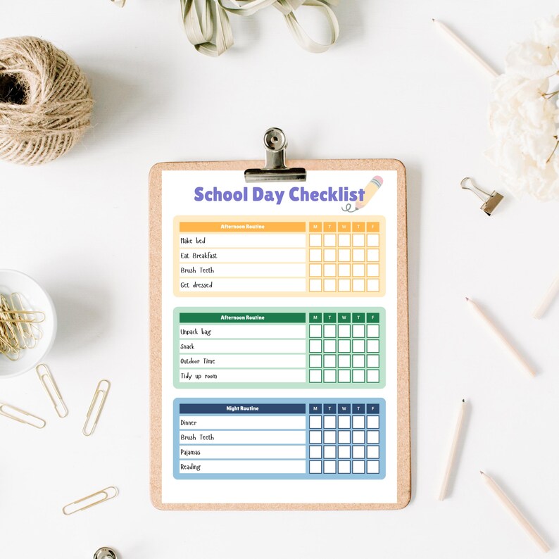 Kids Daily Routine Checklist Bundle – Morning, After School & Bedtime ...