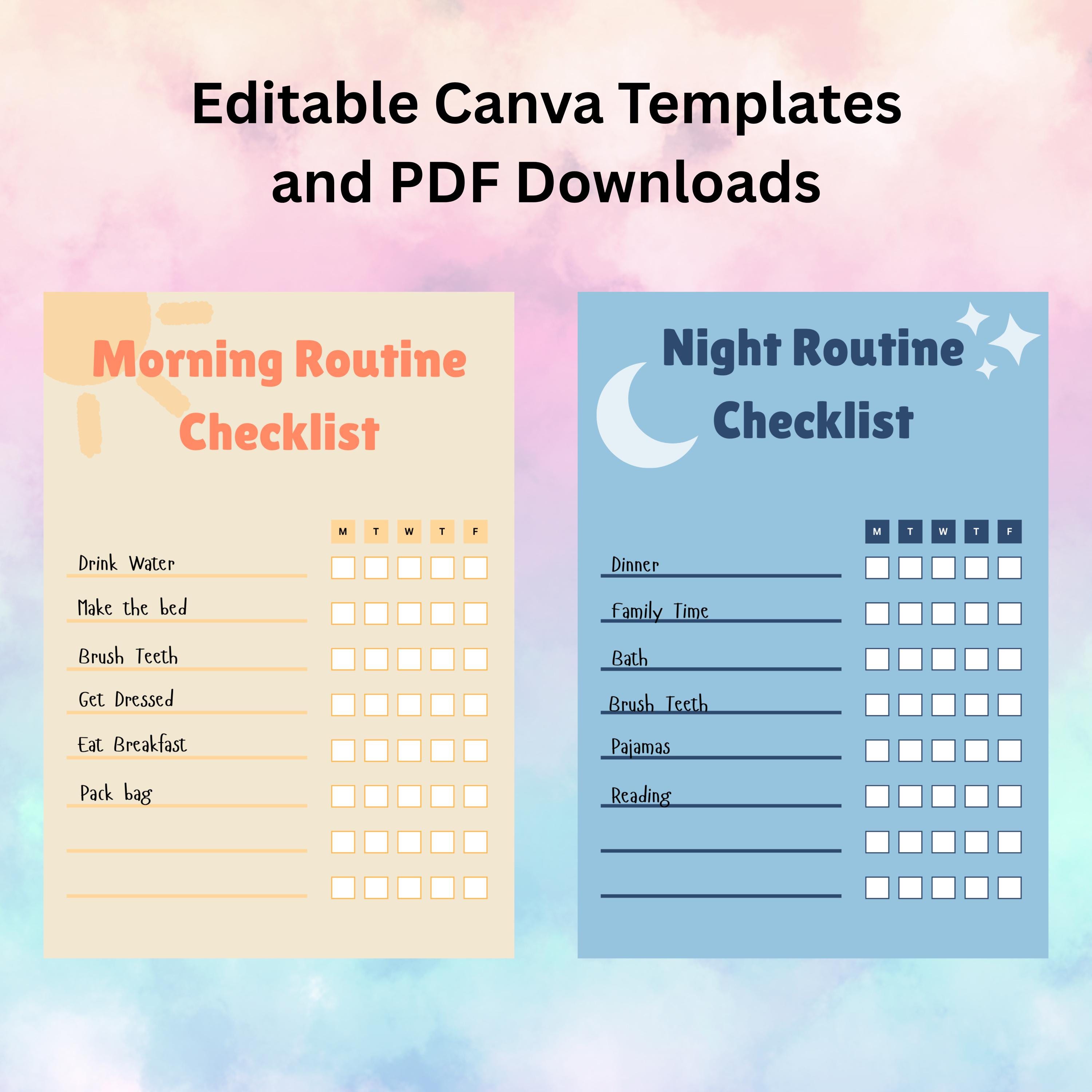 Kids Daily Routine Checklist Bundle – Morning, After School & Bedtime ...