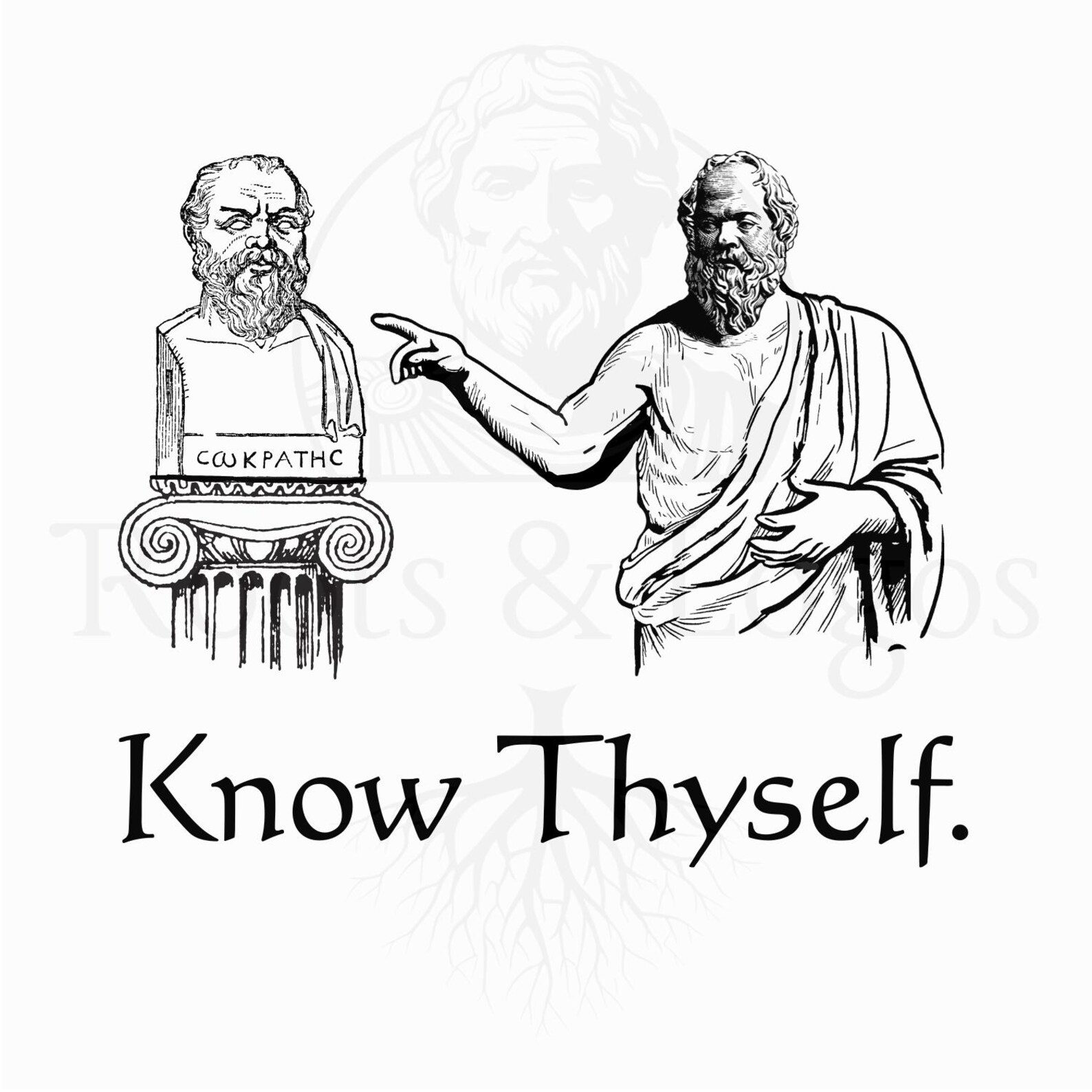 Know Thyself. Socrates & Socratic Philosophy Inspired Design Digital ...