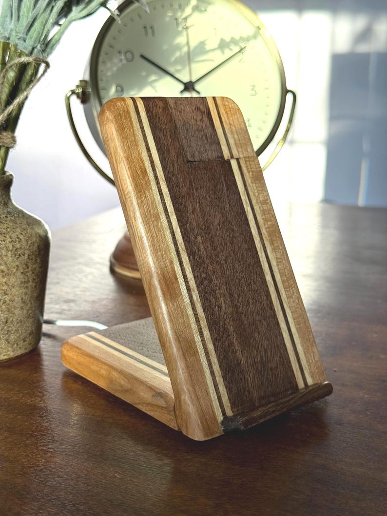 Magsafe iPhone Holder Stand – Wireless Charging Dock – Handmade Wooden ...