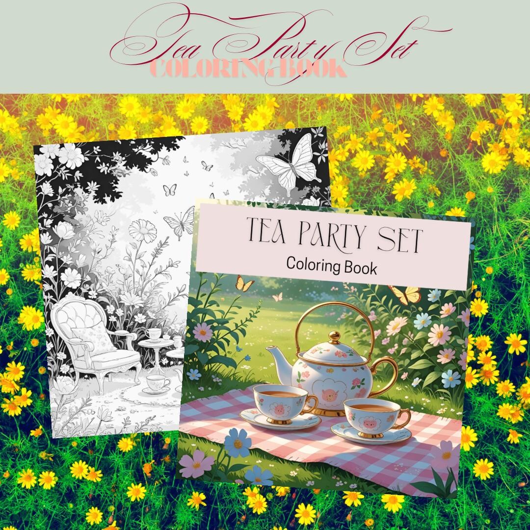 Tea Party Coloring Book Digital - Etsy