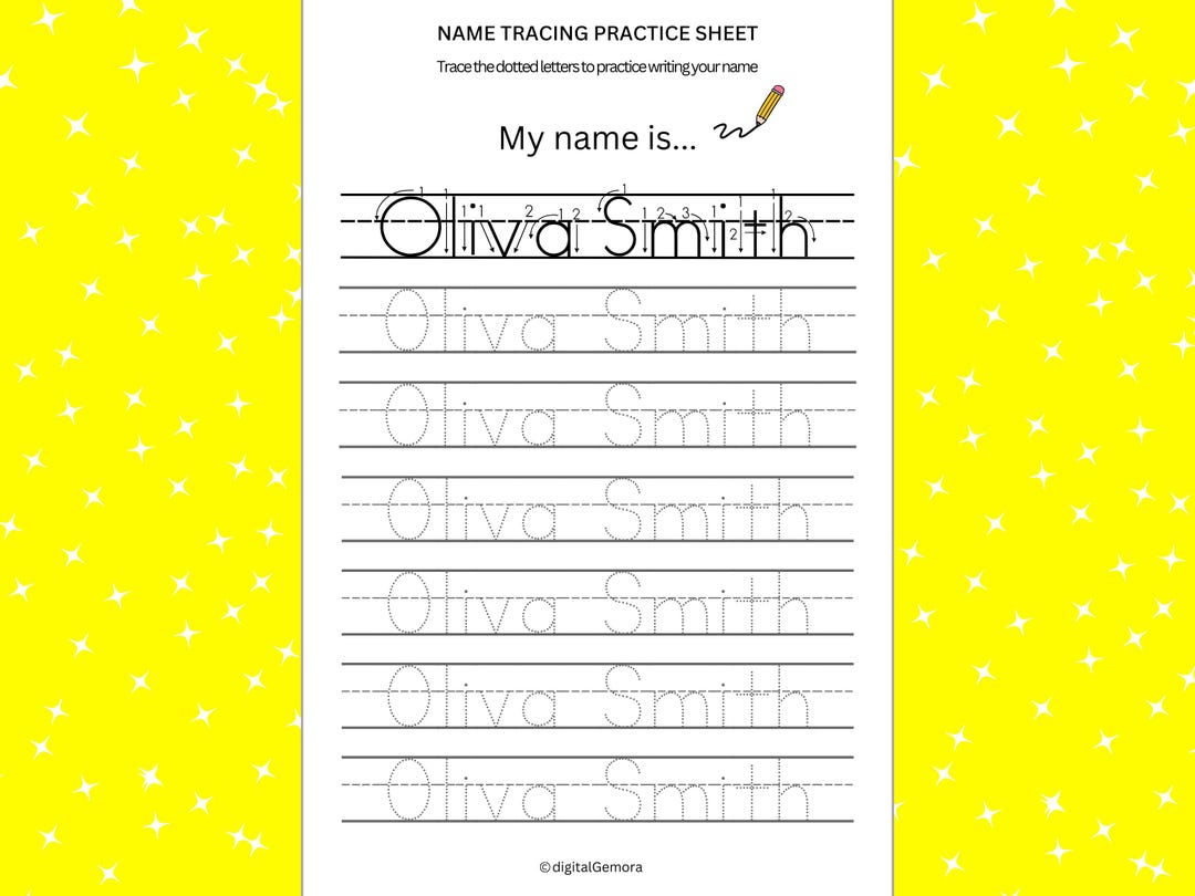 Pre-k Custom Name Tracing Worksheet Personalized Kids Name Practice ...