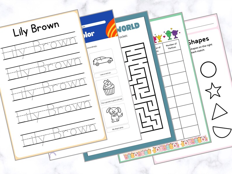 Preschool Kindergarten Worksheets Bundle Alphabet Numbers Sight Words ...