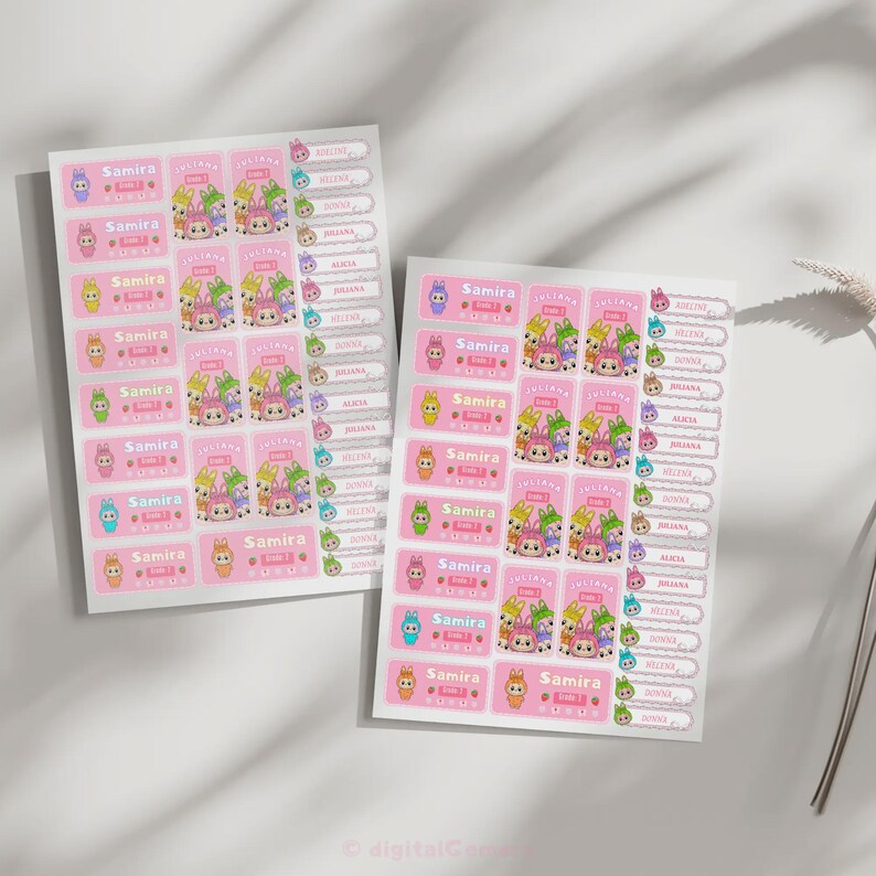 Labubu School Labels: Editable Name Tags, Printable Monster Stickers ...
