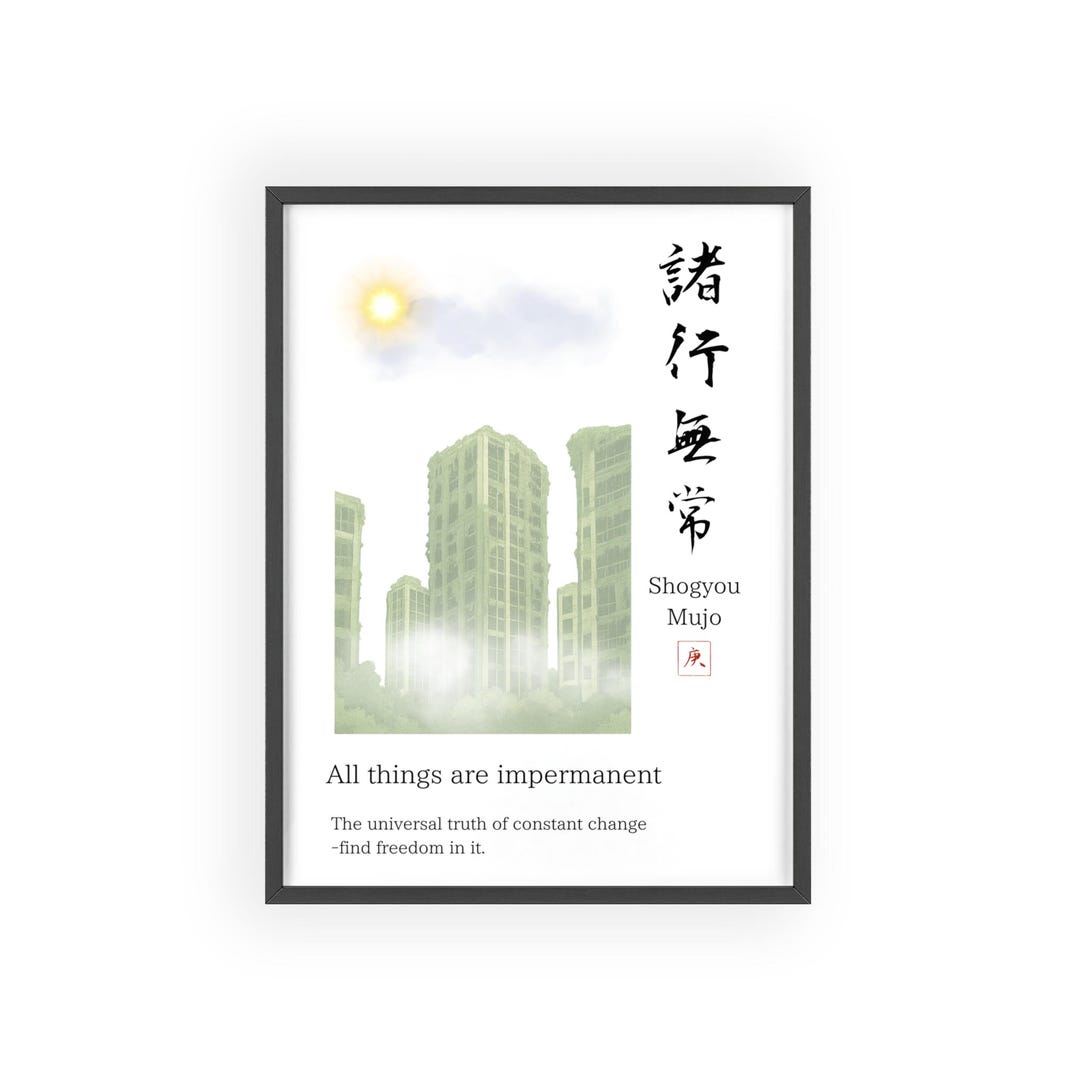 Shogyo Mujo Zen Poster Japanese Calligraphy Art Impermanence Quote ...
