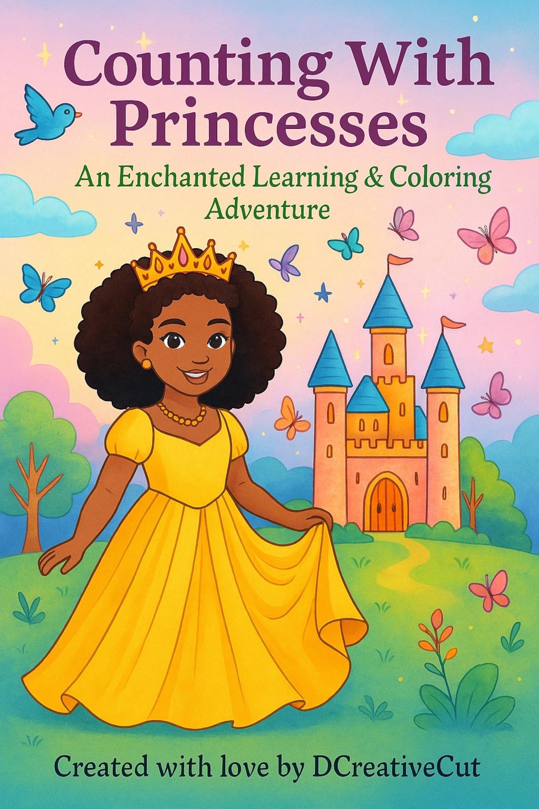 Counting With Princesses: A Printable Kids Coloring Book for Learning ...