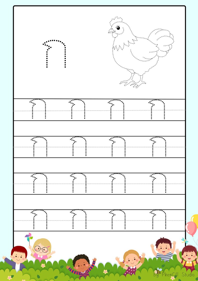 Thai Alphabet Handwriting Worksheets for Kids | ก-ฮ Practice PDF ...