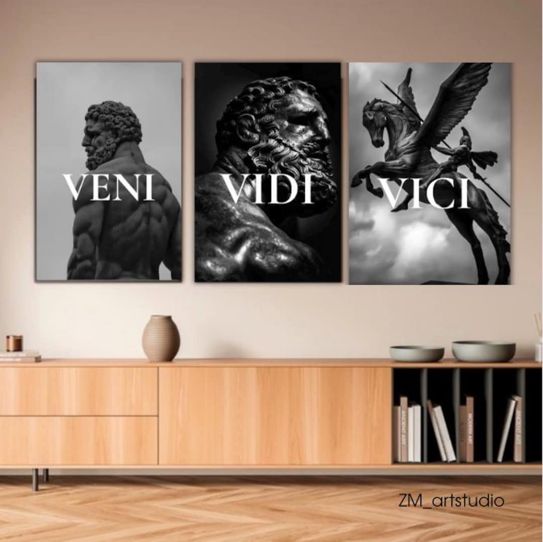 Painting VENI VIDI VICI Hercules, Premium Canva on Wooden Subframe, Wall Art Decor,canvas ...