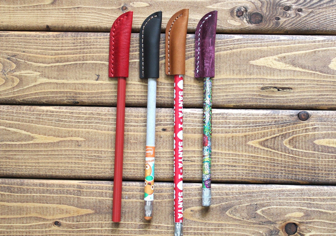 Leather Pen, Pencil Cap, Pencil Toppers, Perfect Goody Bag Gift - Etsy