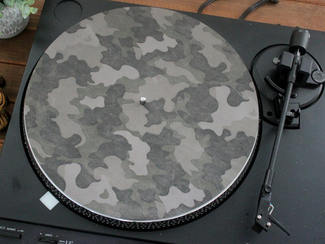 Camouflage Leather Turntable Mat, Leather Turntable Slip Mat, Leather ...