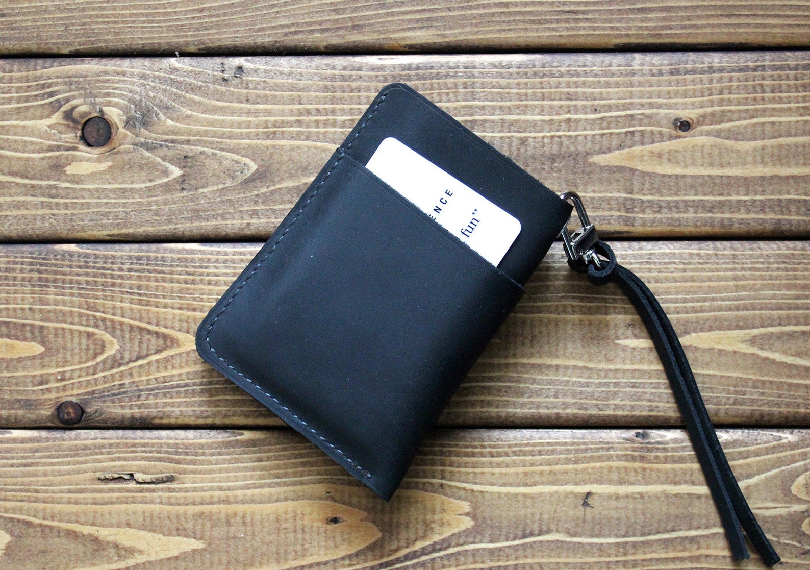 Leather EDC Wallet Black Every Day Carry Leather Pouch - Etsy