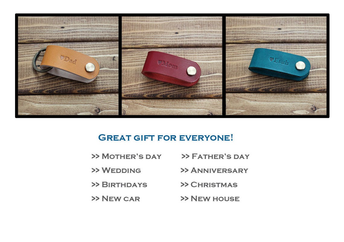 Personalized Leather KEY HOLDER Key folder key chain Great | Etsy