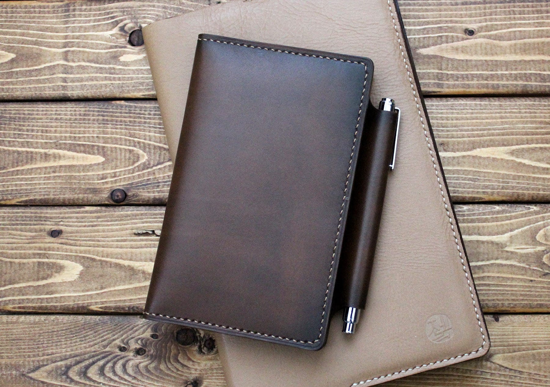 Personalized FIELD NOTES WALLET With a Pen Sleeve, Hand-stitched ...