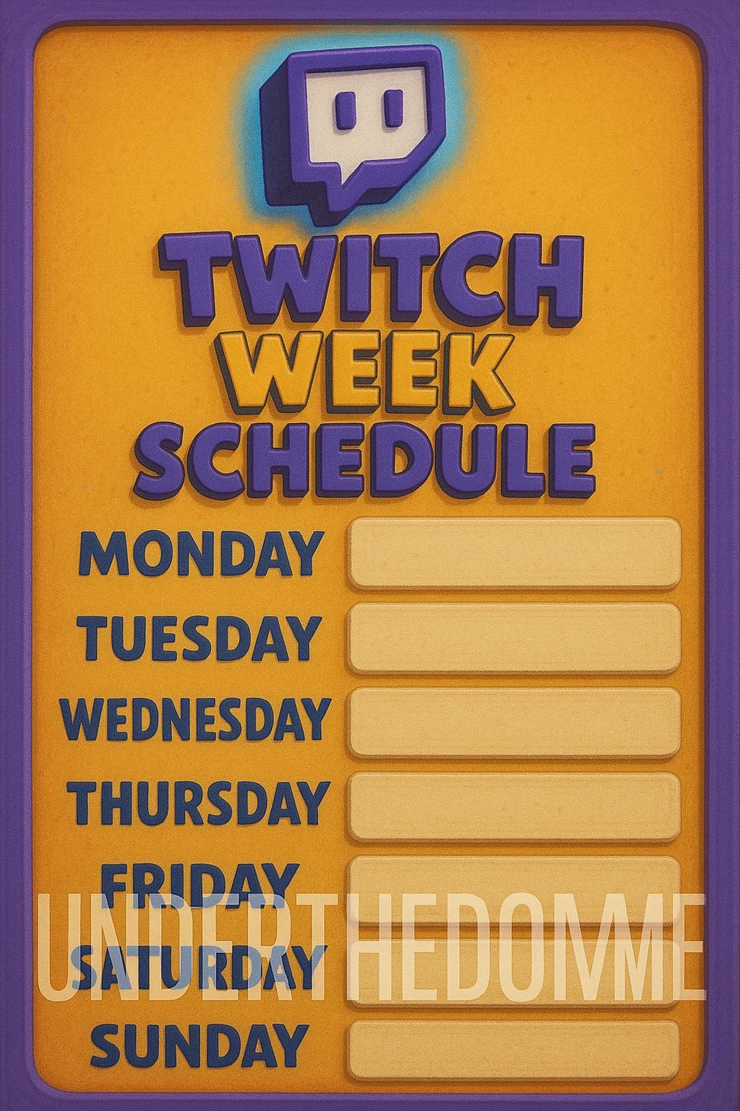 Pixar Stream Schedule | Twitch Template | Schedule Weekly Twitch ...