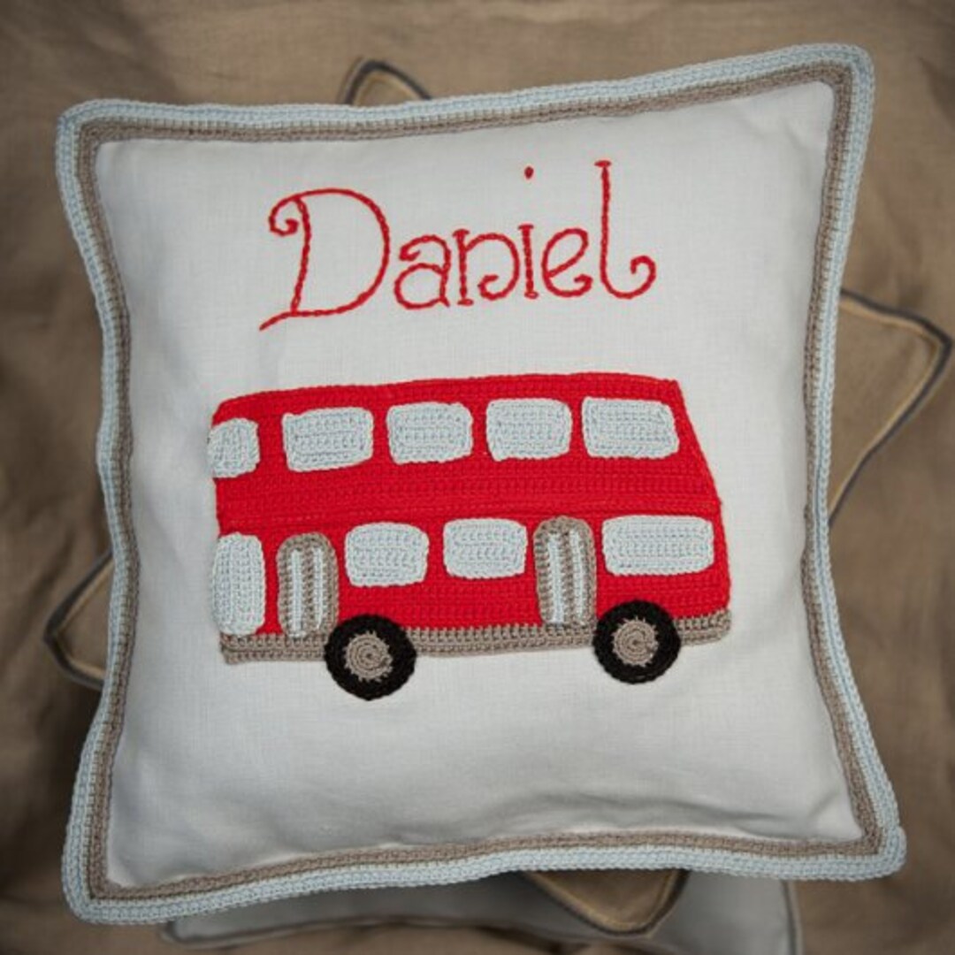 Personalised Bus Cushion , Buses Nursery Theme , London Bus Cushion ...