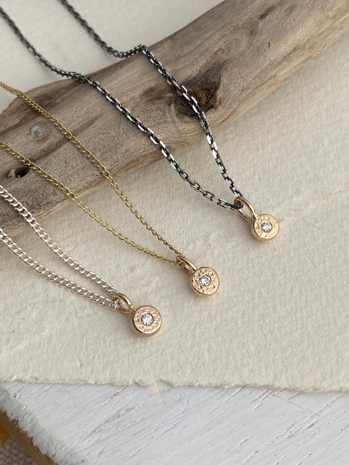 Textured Diamond Pendant - Diamond Necklace - Diamond Pendant ...