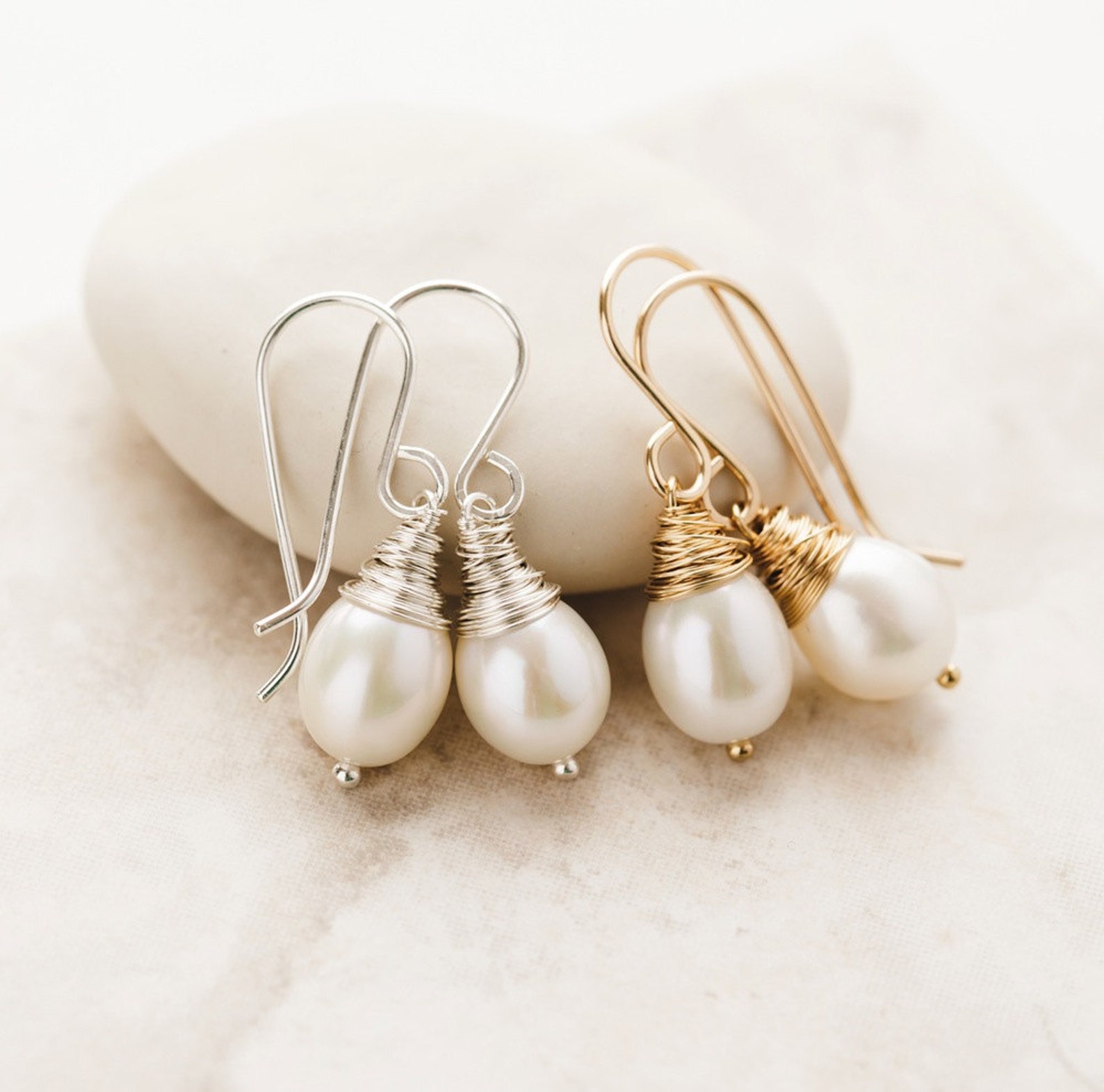 AA Grade Freshwater Pearl Earrings Pearl Earrings Bridal - Etsy