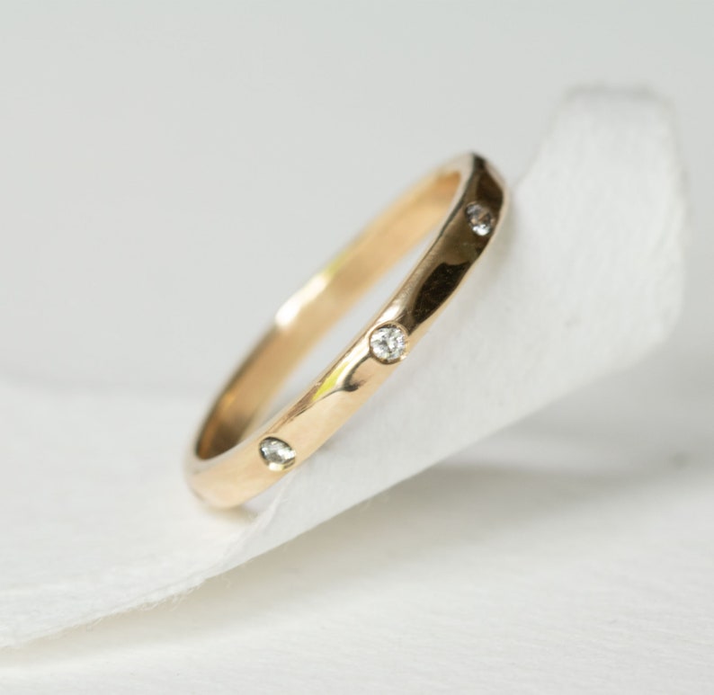 Diamond Studded Wedding Band Gold Band Wedding Ring - Etsy