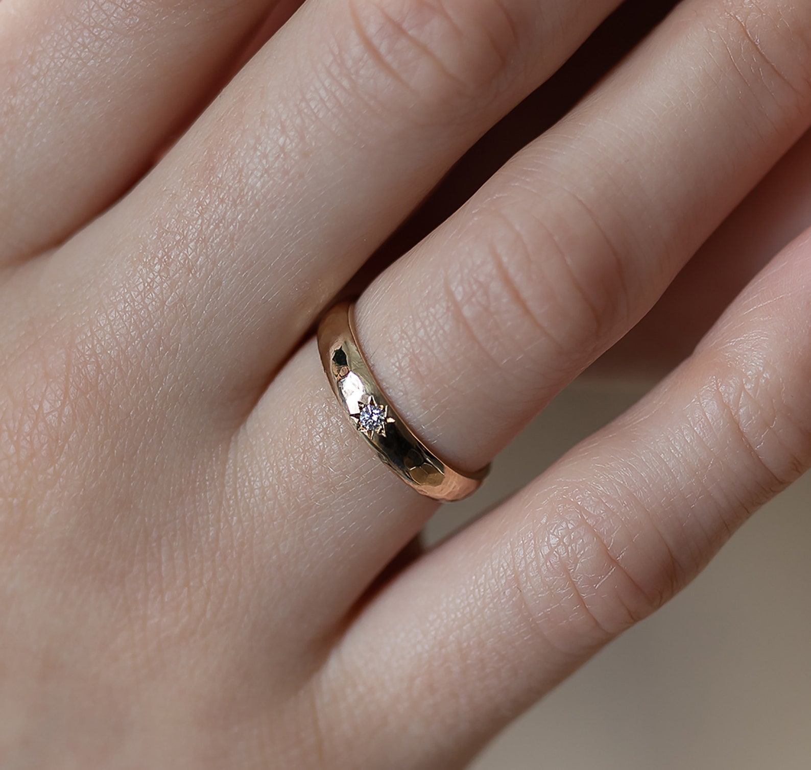 Star Set Diamond Band - White Gold Band, Wedding Ring, Star Ring ...