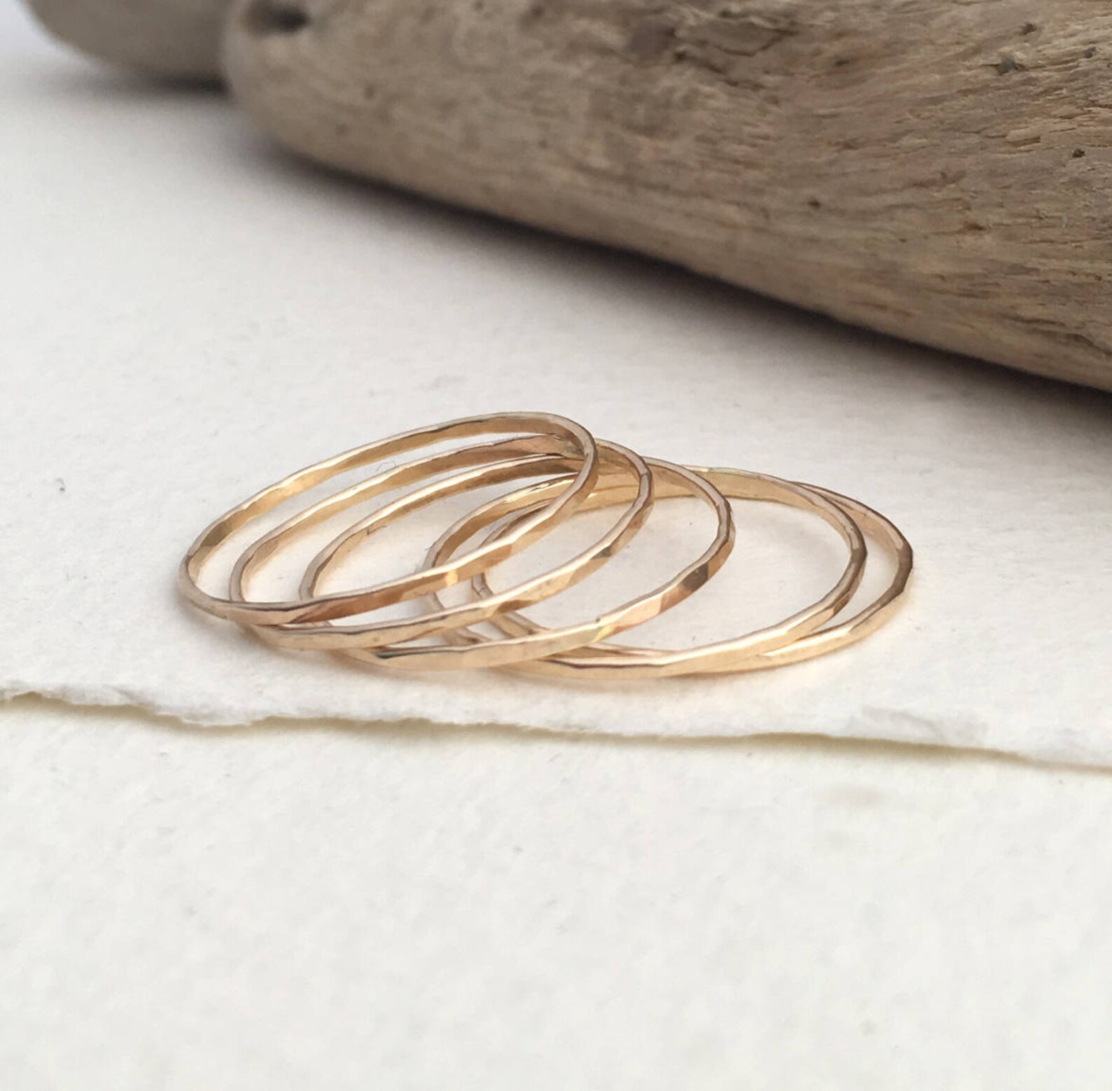 Skinny Stacking Rings 5 Rings Gold Rings Silver Rings - Etsy