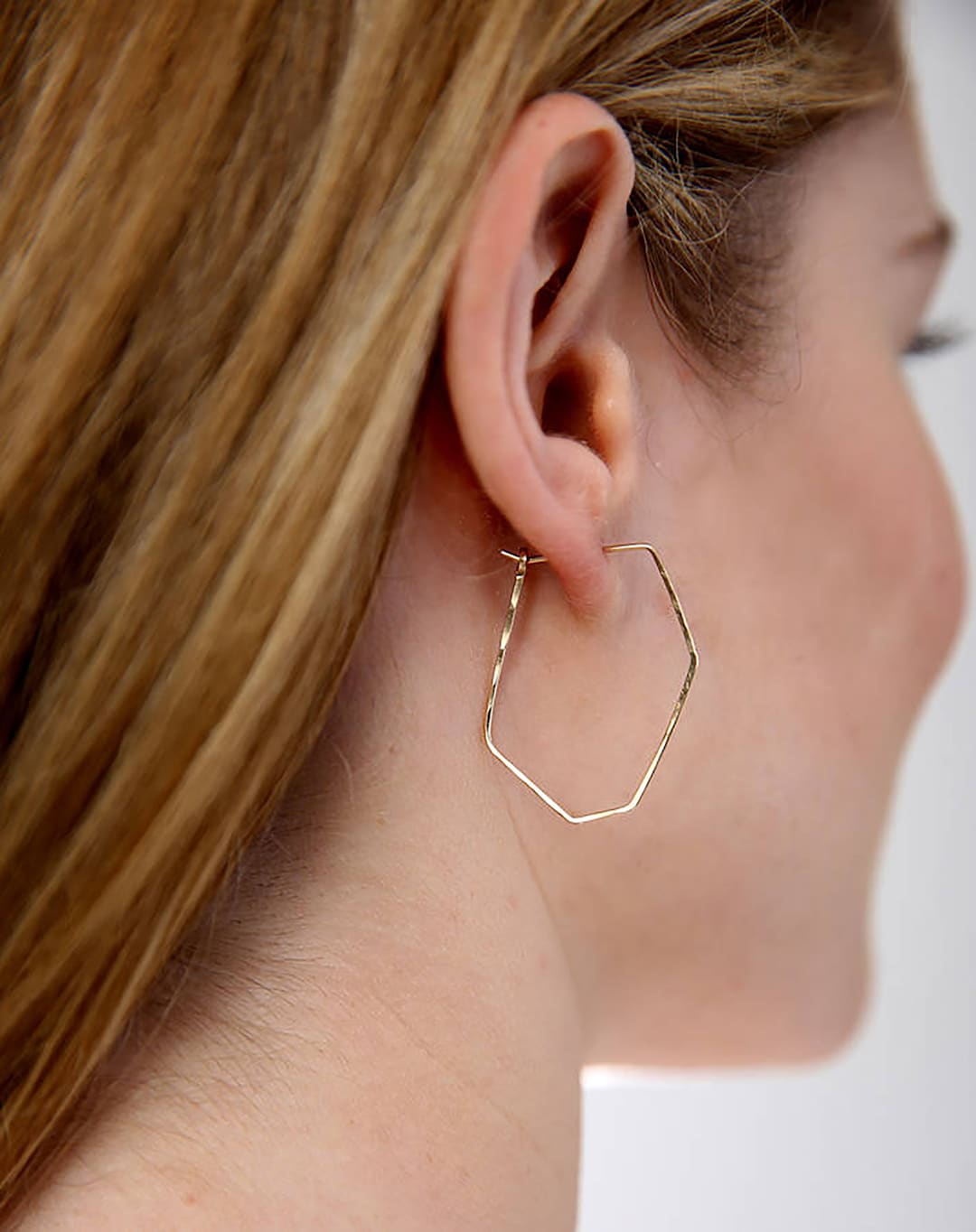 Geometric Hoop Earrings, Silver Hoops, Gold Hoops, Angled Hoops ...