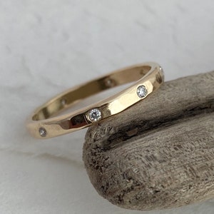 Diamond Studded Wedding Band Gold Band Wedding Ring | Etsy