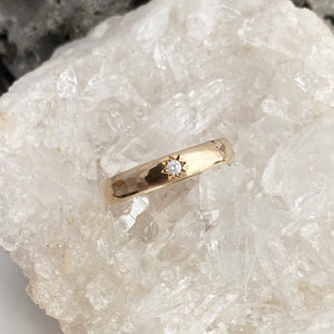 Star Set Diamond Band Gold Band Wedding Ring Star Ring - Etsy