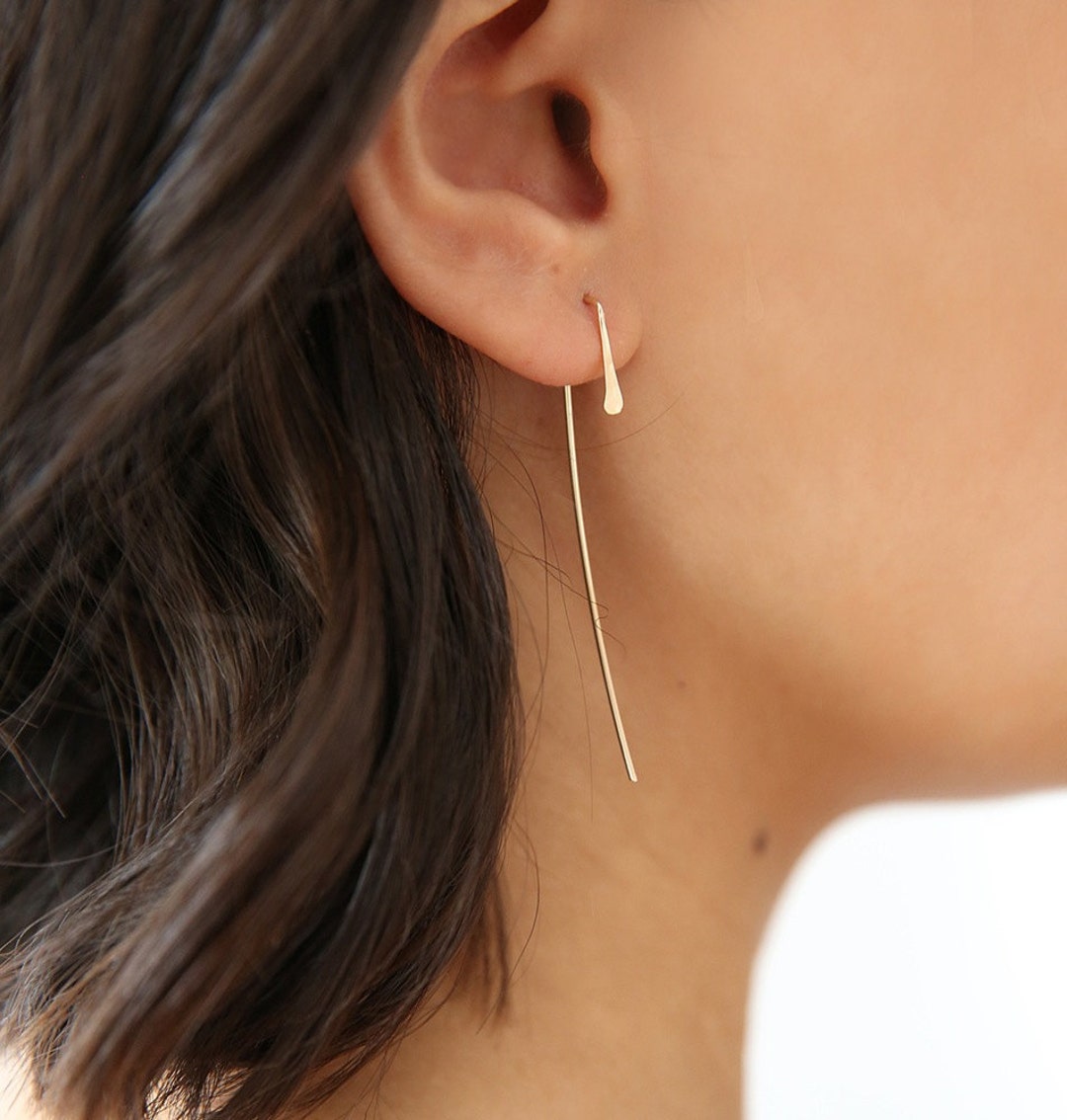 High Line Earring Threader Earrings Minimalist Earrings - Etsy