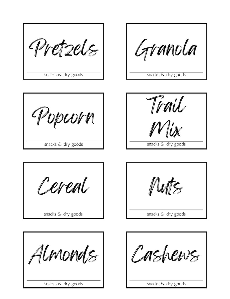 Printable Pantry Labels – Minimalist Kitchen Label Set | Aesthetic ...