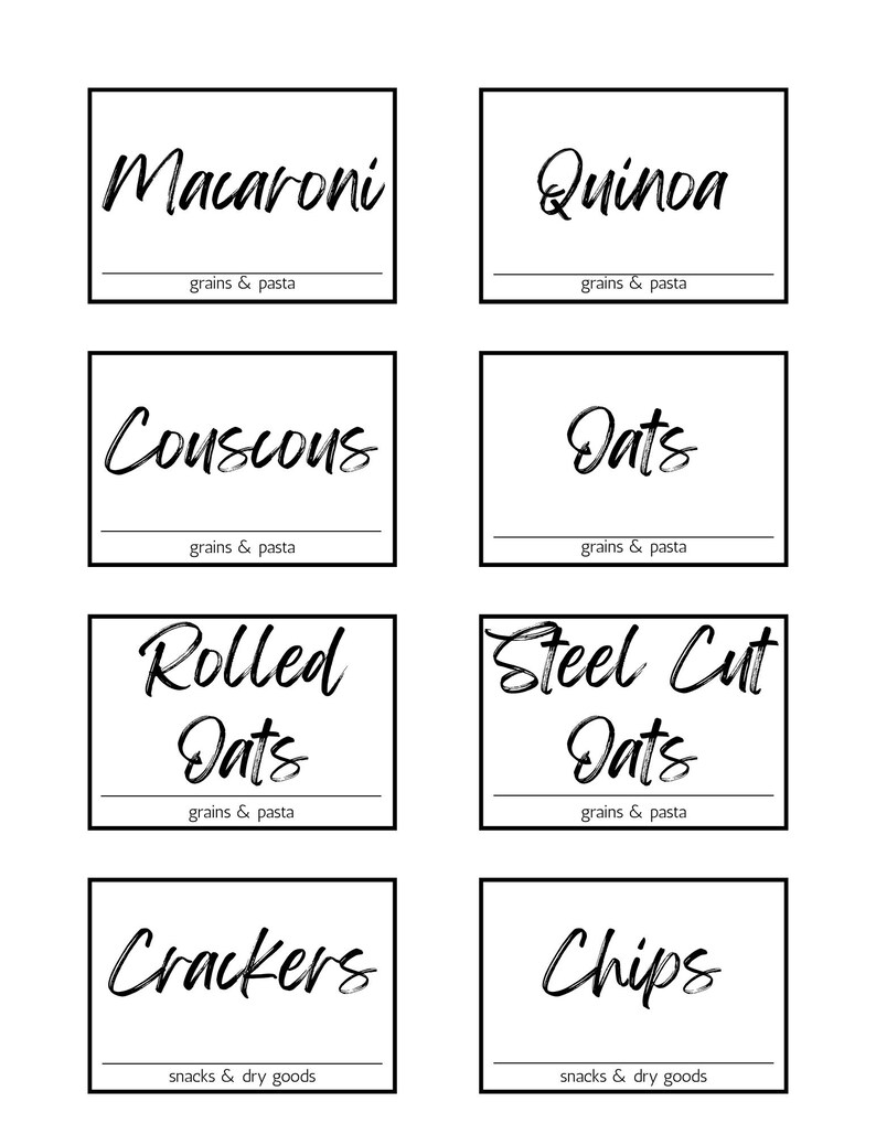 Printable Pantry Labels – Minimalist Kitchen Label Set | Aesthetic ...
