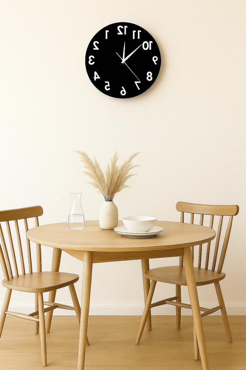 Reverse Wall Clock – Funny Backwards Clock – Counterclockwise Time ...