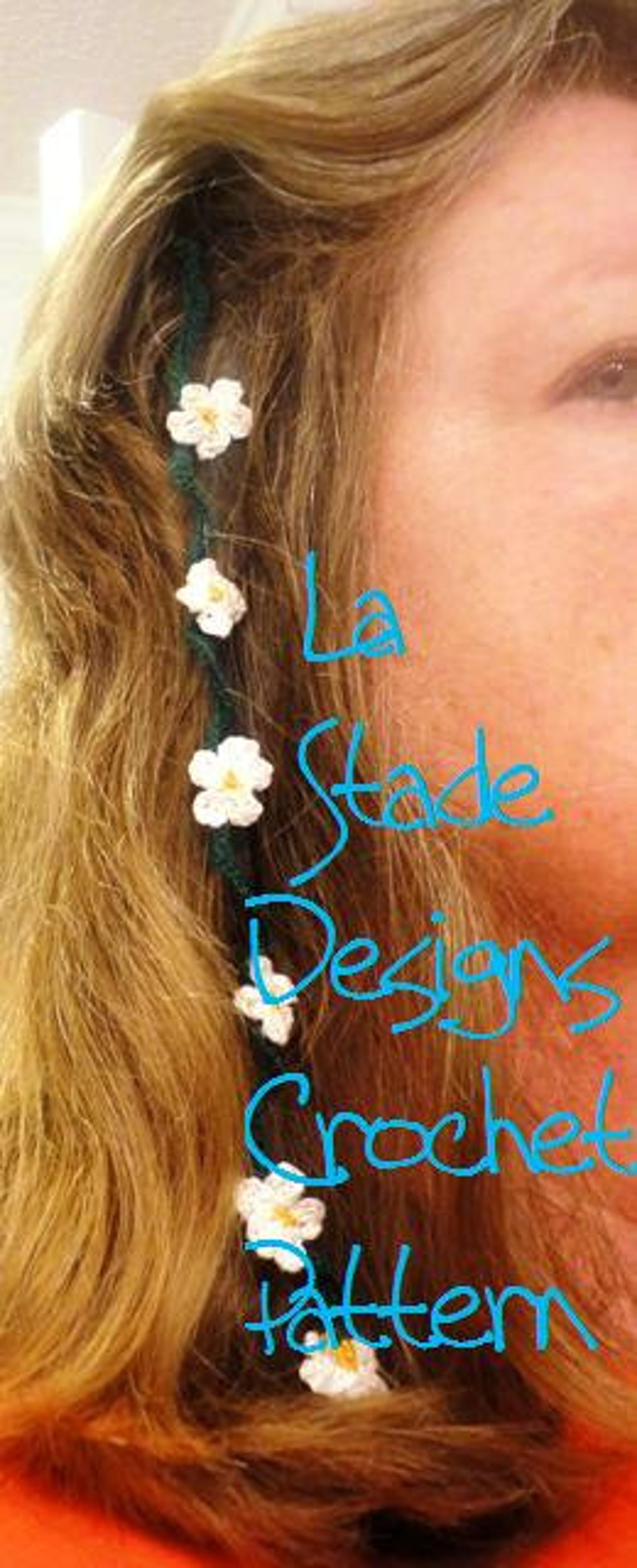 Crochet Pattern Flower Strings Hair Ornaments 6 Flower and 4 Stem ...