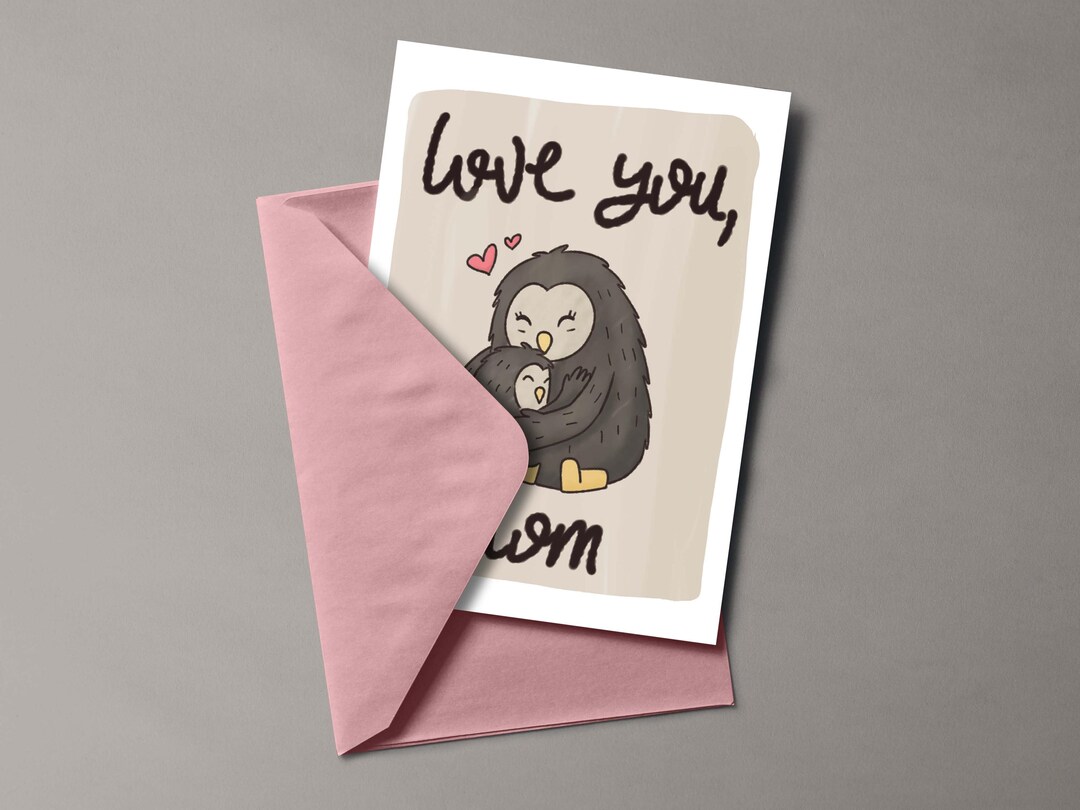 Love You Mom Printable Card, Cute Mother’s Day Card From Child, Baby ...