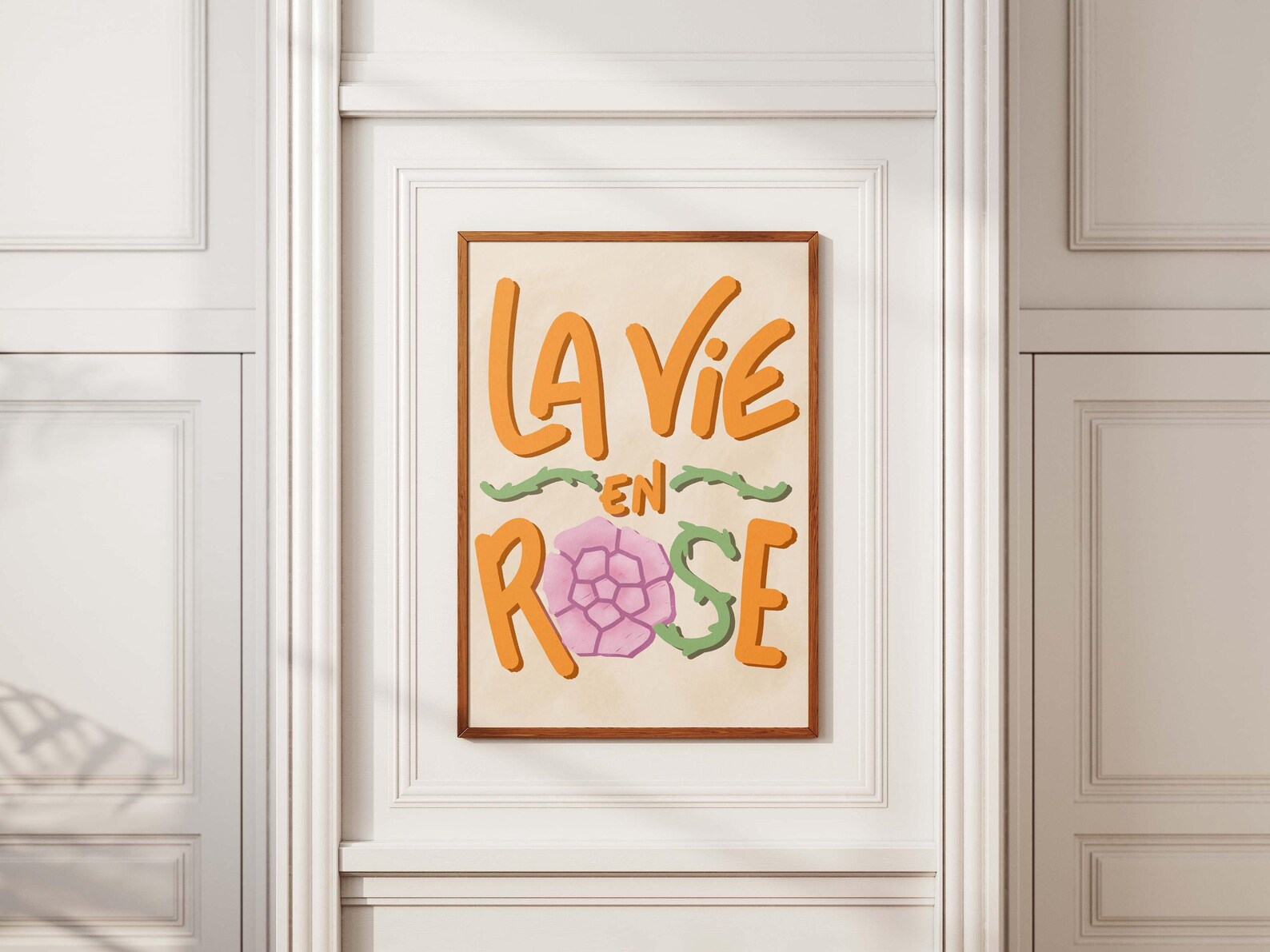 La Vie En Rose Art Print, French Quote Wall Decor, Romantic Parisian ...